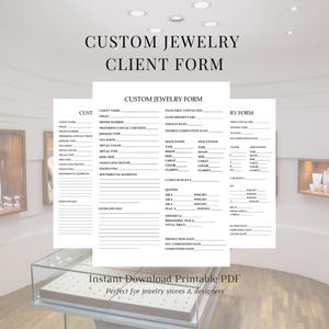 Custom Jewelry Client Form: Printable PDF for Jewelry Business - Etsy