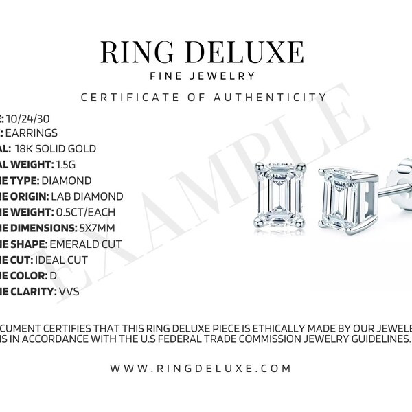 Jewelry Certificate of Authenticity Template - Etsy