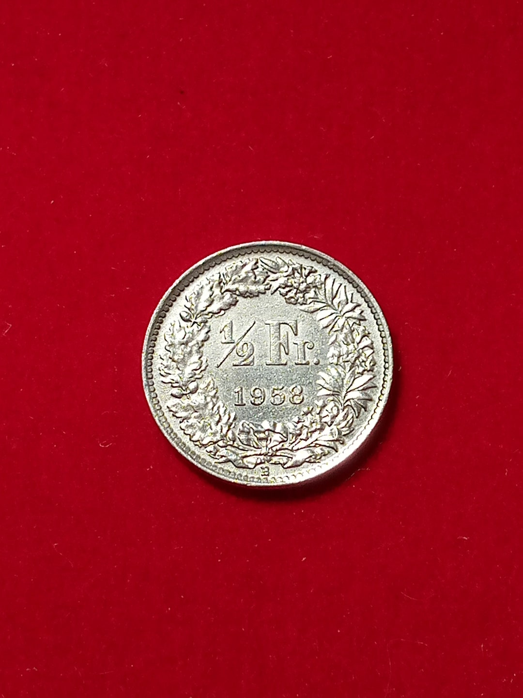 1/2 Swiss Franc 1958 .an Old Suiss Piece of Money.old Swiss Coin. Old ...