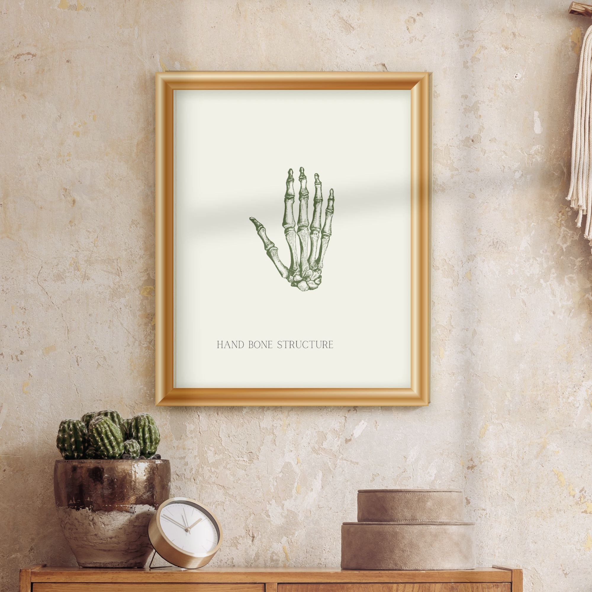 Vintage Hand Anatomy Poster Physical Therapy Wall Art, Bone Structure ...