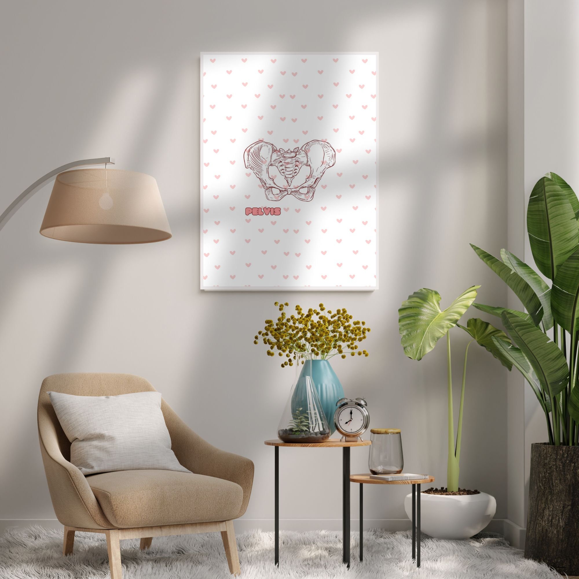 Chiropractic Light Pink Anatomy Wall Art - Etsy