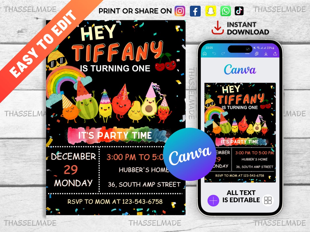 Editable Kids Invite, Digital Invite, Hey Bear Sensory Birthday ...