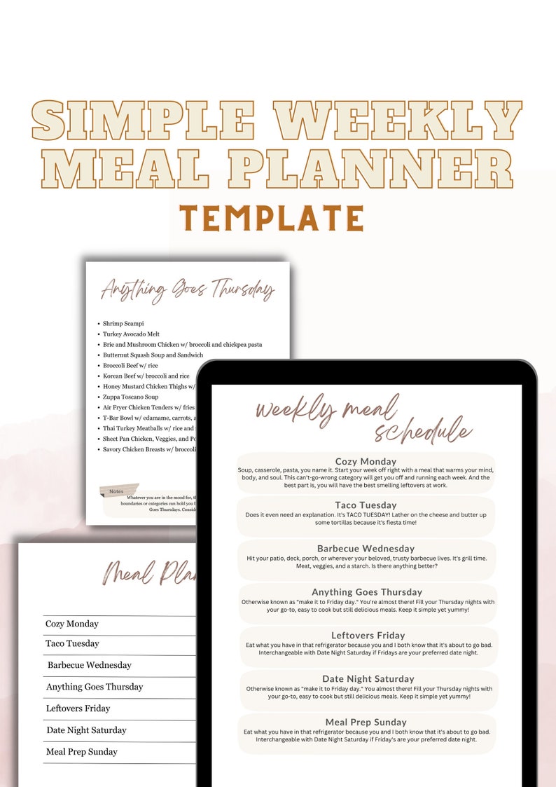 Editable, Printable Weekly Meal Planner Template - Meal Planning Made ...