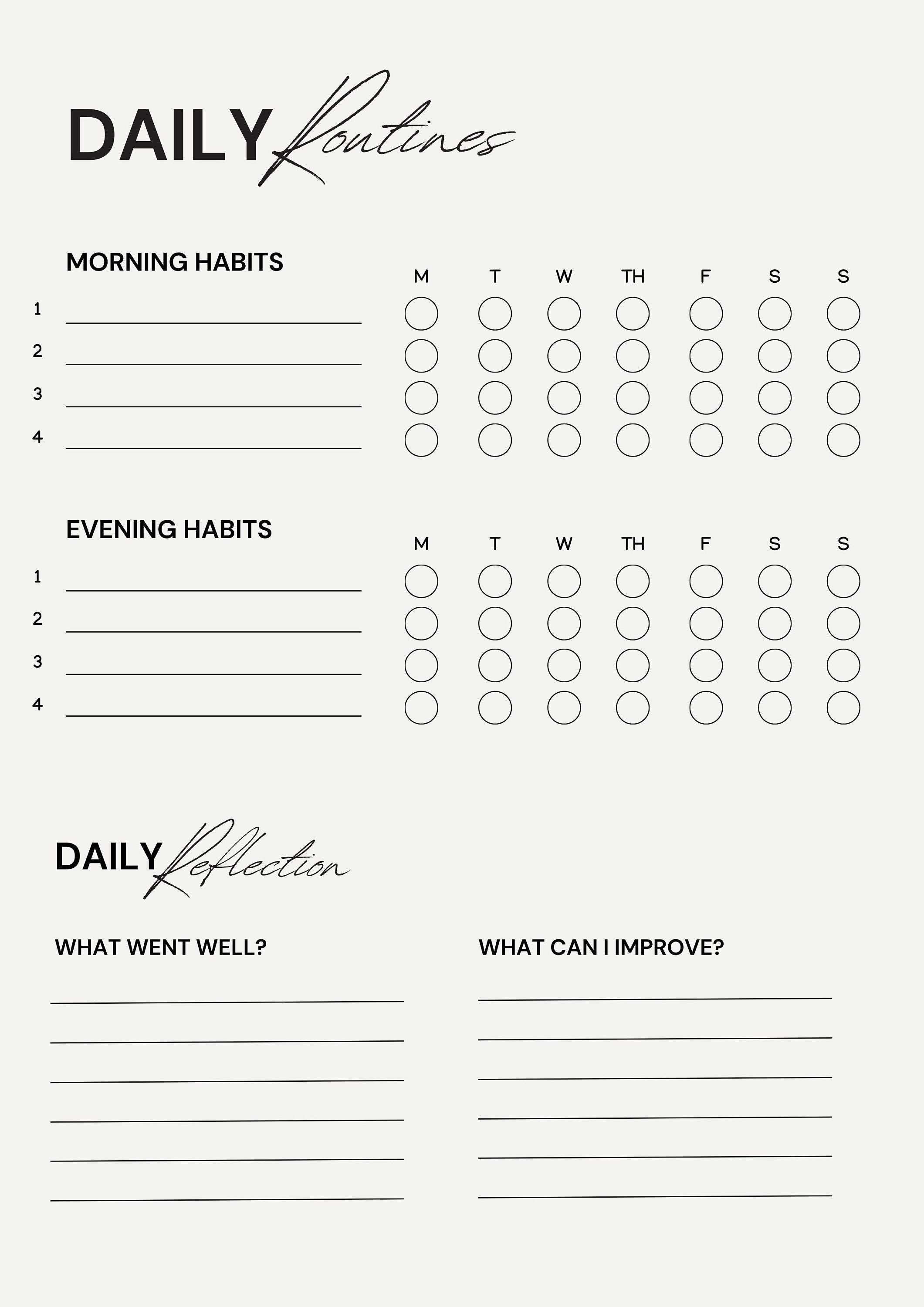 Digital Download Planner Daily and Weekly Routine Tracker, To-do List ...