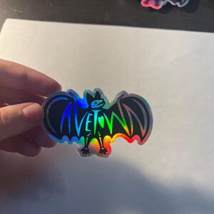 Cavetownholographic Waterproof Sticker, Cavetown Bat Logo, Bat Skeleton ...