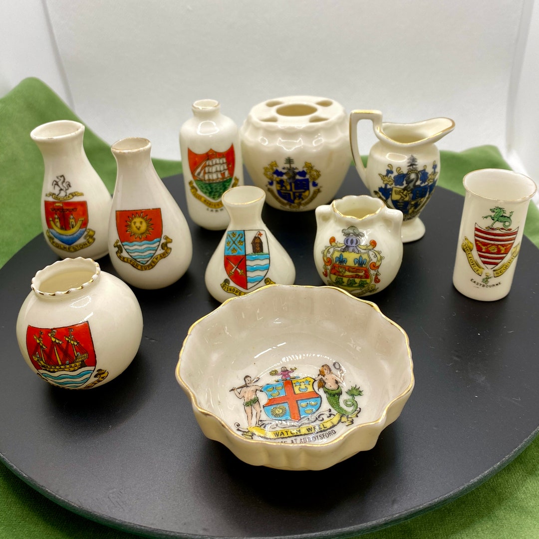 Set of Antique Collectible Crested Ware, Crested China, Miniature Jug ...