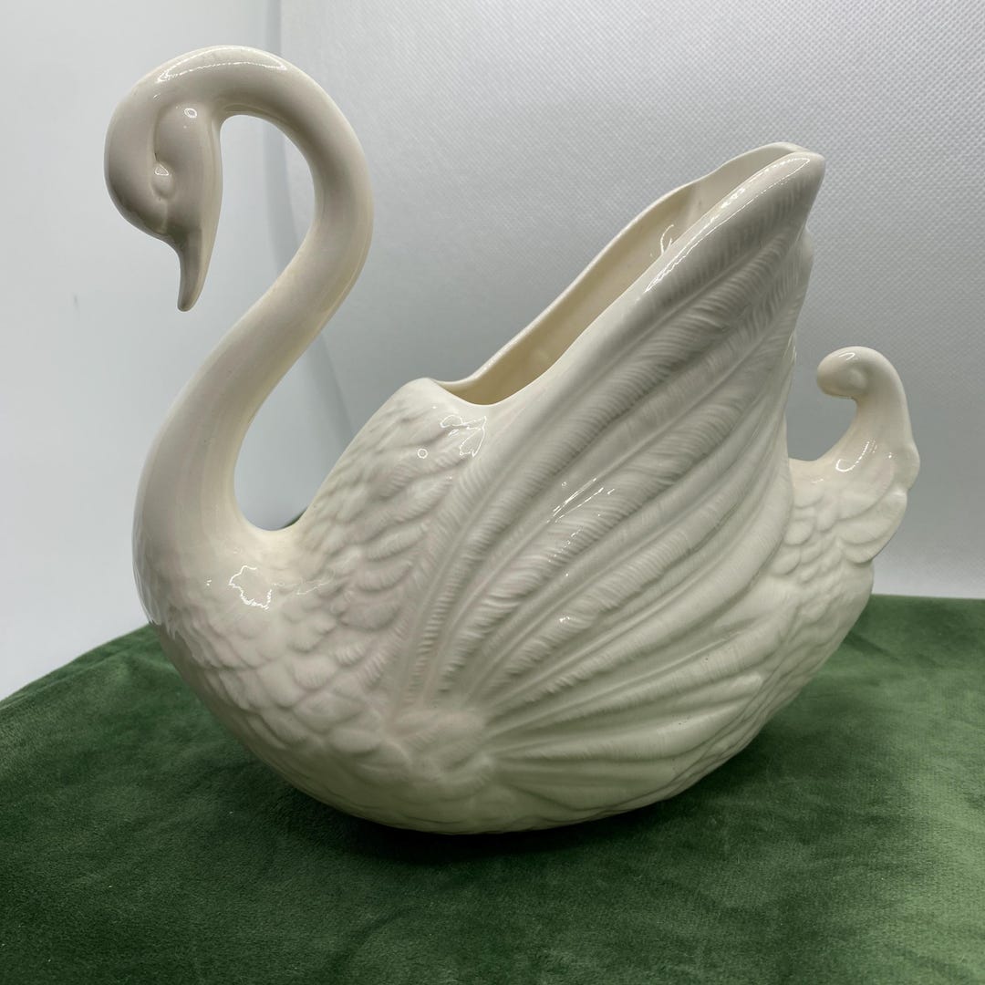 Vintage Ceramic Swan Planter - Etsy