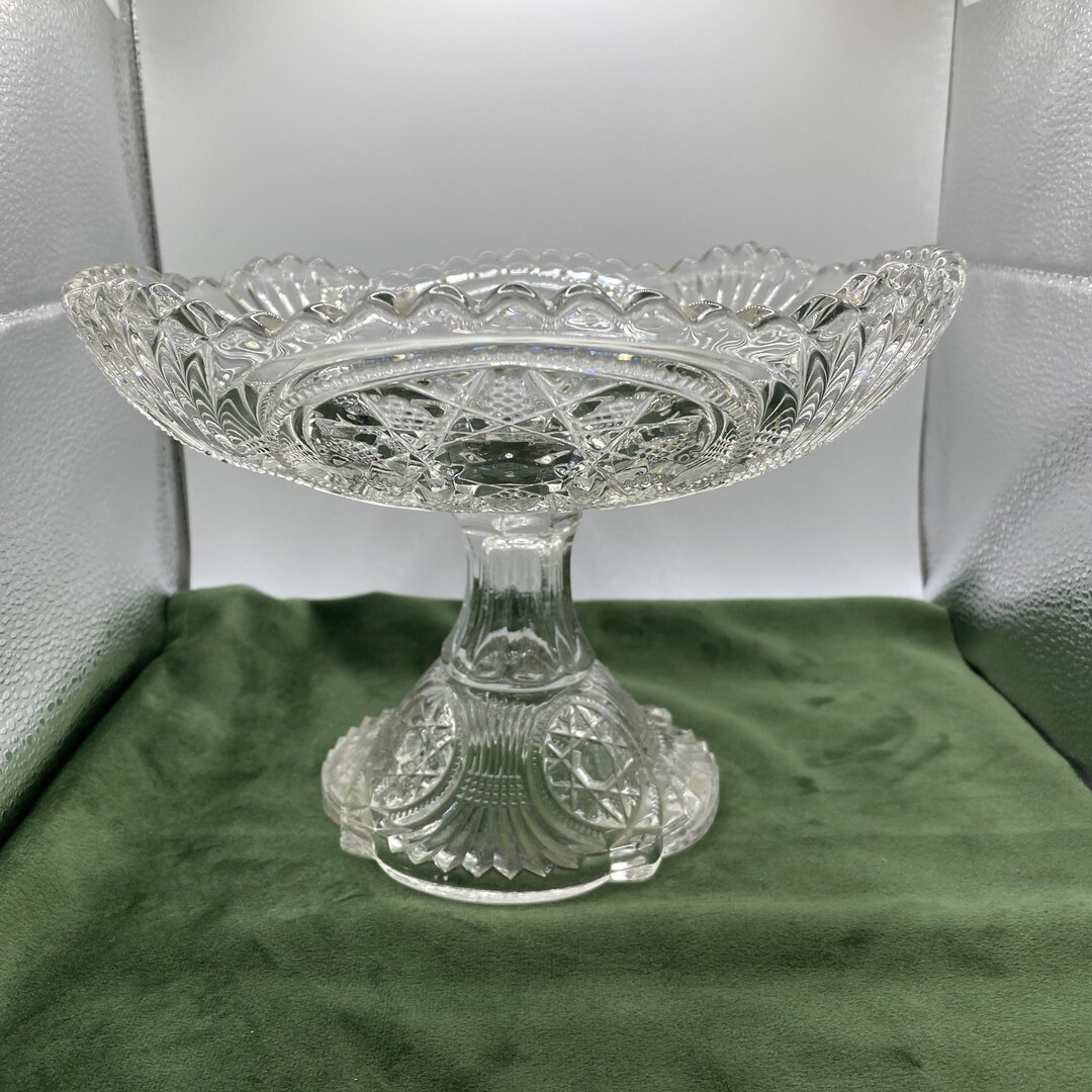 Antique EAPG Starred Loop Footed Compote by Duncan Glass Co, 1893-1900 ...