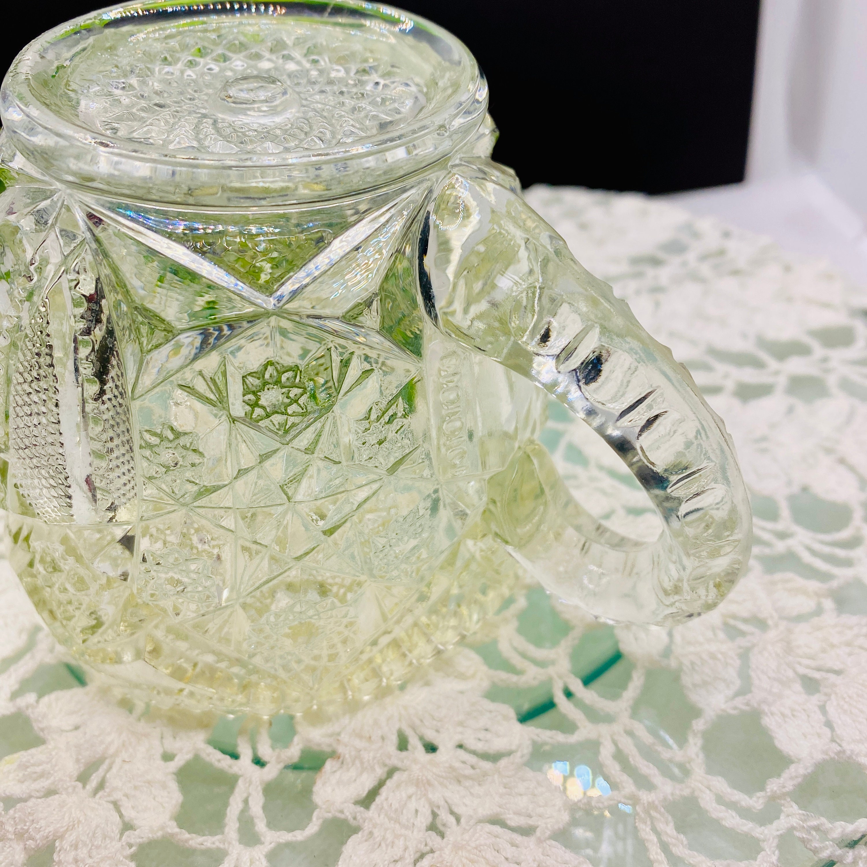 Antique Mckee Glass Co EAPG 1907 Fentec Sawtooth Cut Glass Creamer - Etsy