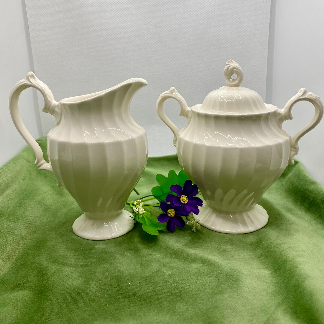 Vintage Myott Olde Chelsea Staffordshire White Cream and Sugar Set - Etsy