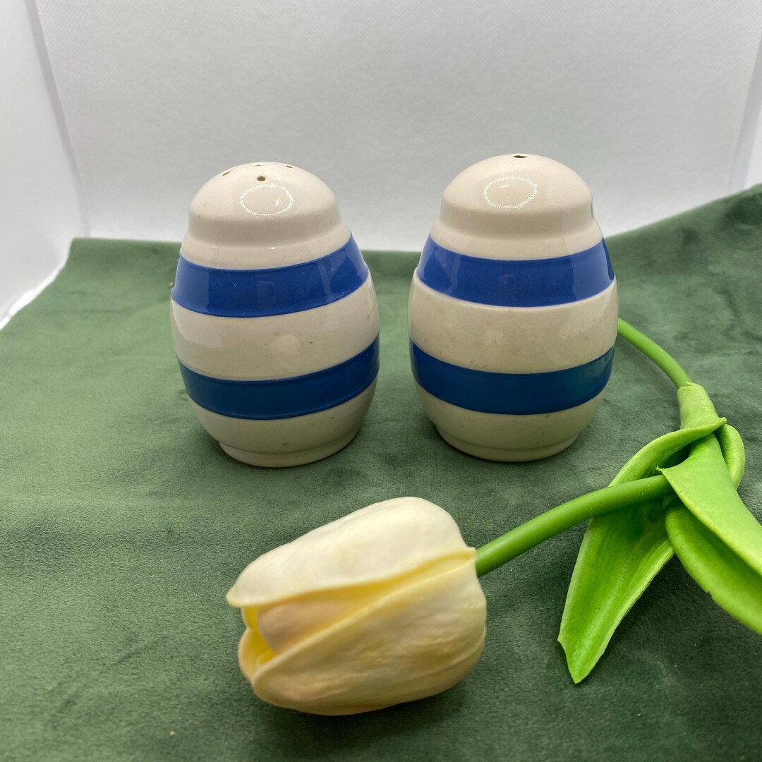 Vintage Cornishware by T.G. Green Blue & White Salt and Pepper Shakers ...