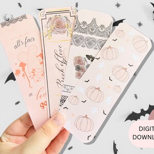 Pink Halloween Bookmarks for Spooky Season Lovers of Pink Halloween ...