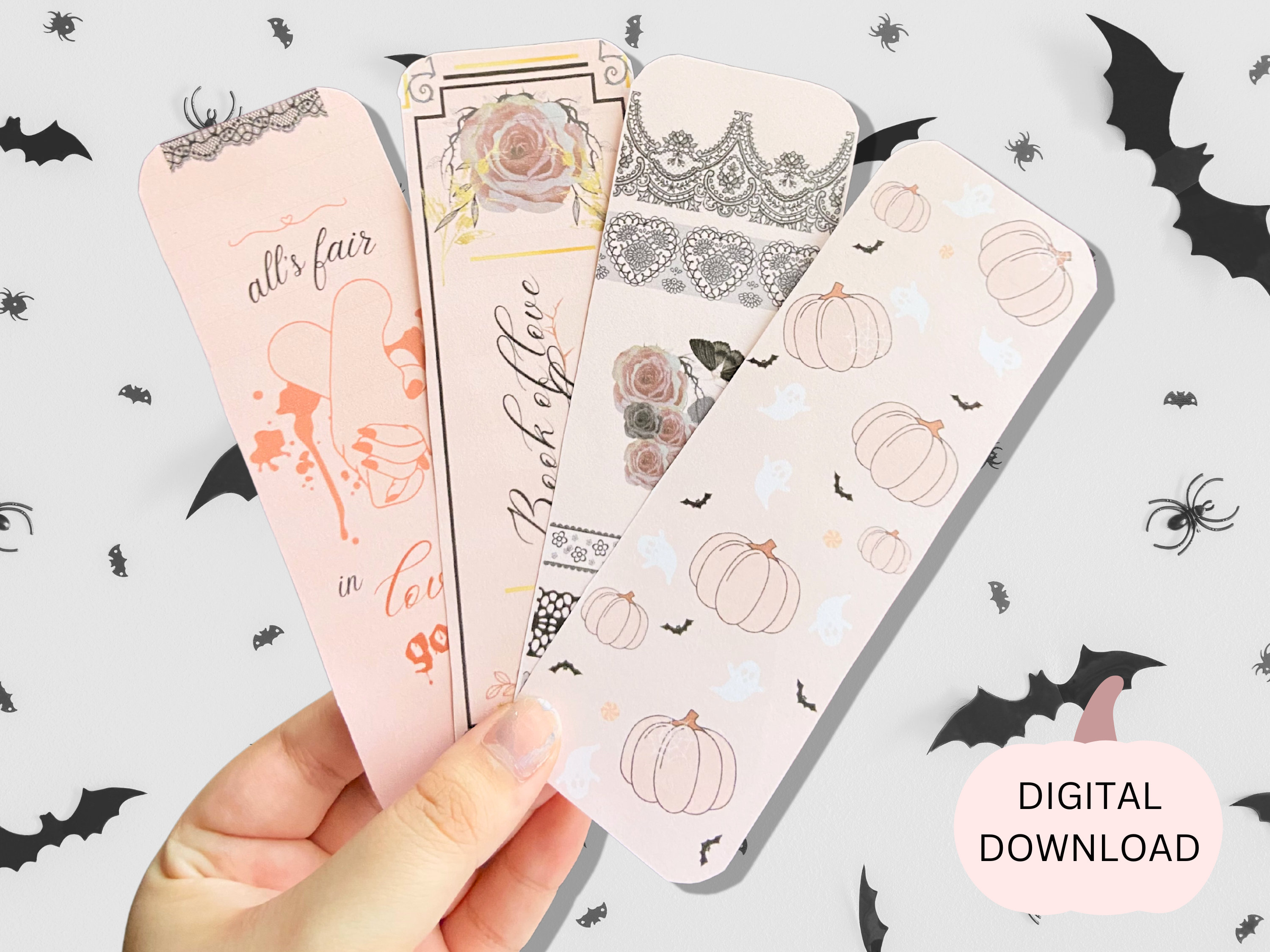Pink Halloween Bookmarks for Spooky Season Lovers of Pink Halloween ...