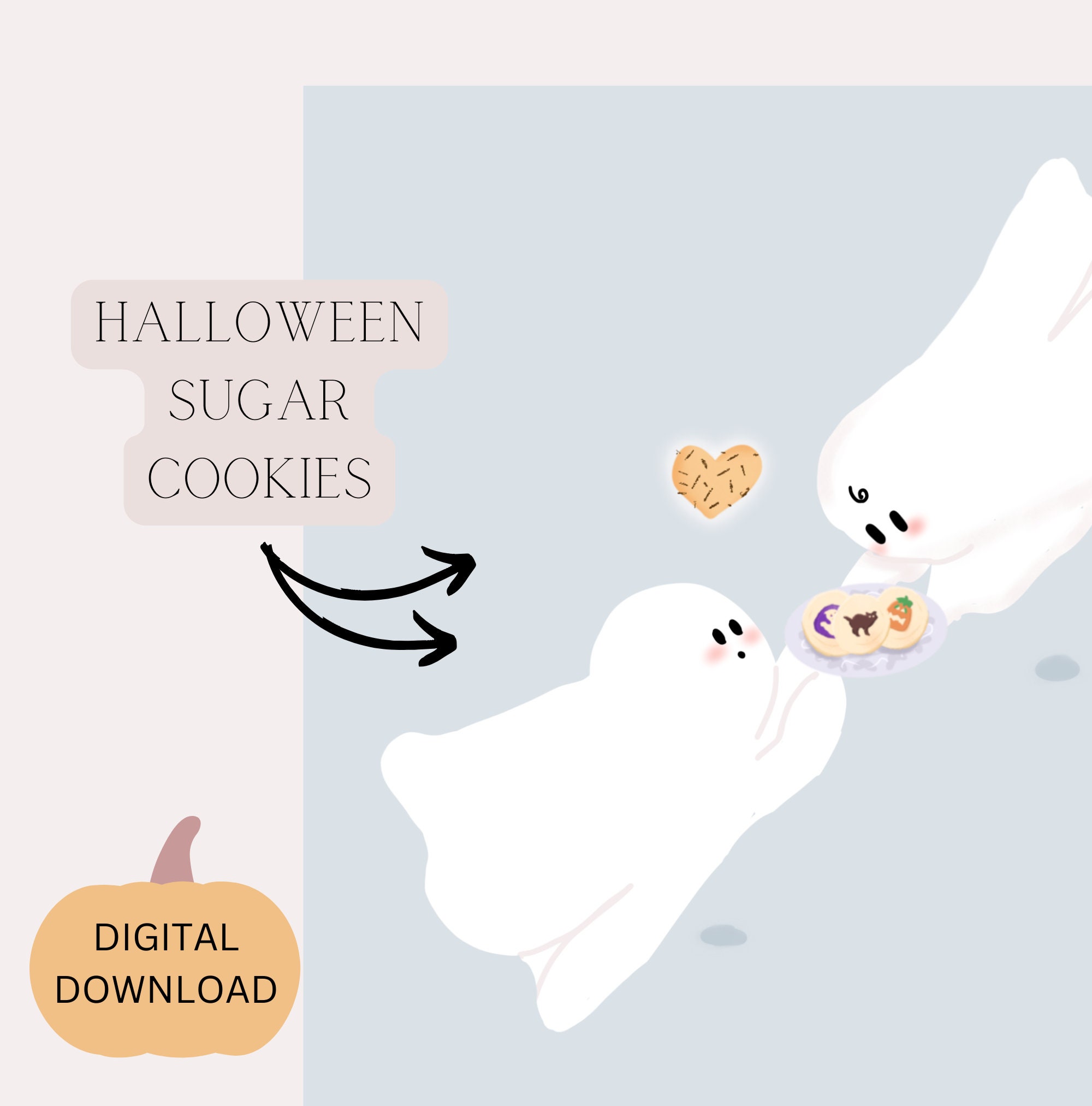 Spooky Lover Ghosts' Art Print for Halloween Lovers' Gift for Spooky ...