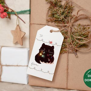 Christmas Tree Cat Holiday Gift Tag for Gift Wrapping Printable - Etsy