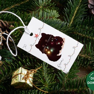 Christmas Tree Cat Holiday Gift Tag for Gift Wrapping Printable - Etsy