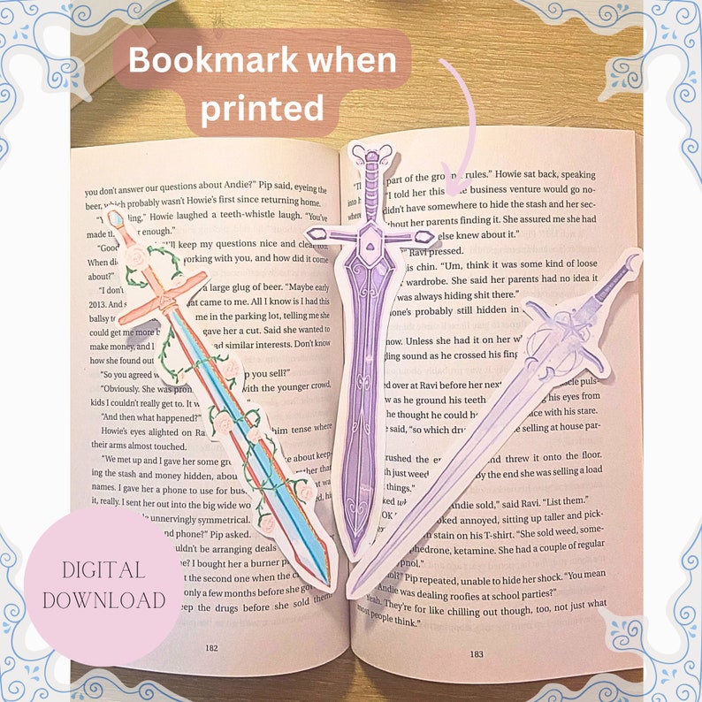 Magical Sword Bookmark Gift for Book Lovers Fantasy Lovers - Etsy