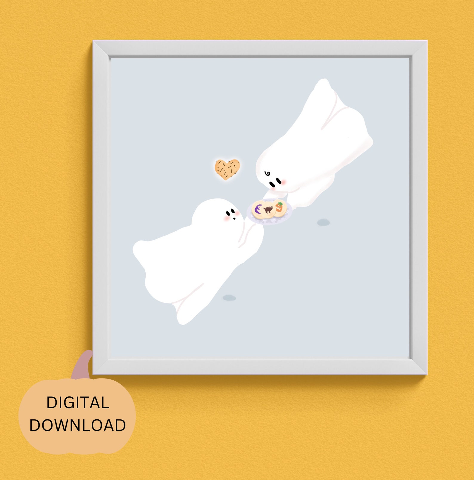 Spooky Lover Ghosts' Art Print for Halloween Lovers' Gift for Spooky ...