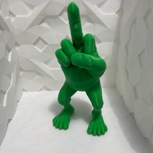 Middle Finger Figure With Legs | 3D Printed Sculpture | 7 Inches Tall ...