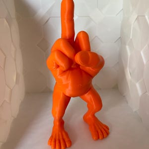 Middle Finger Figure With Legs | 3D Printed Sculpture | 7 Inches Tall ...