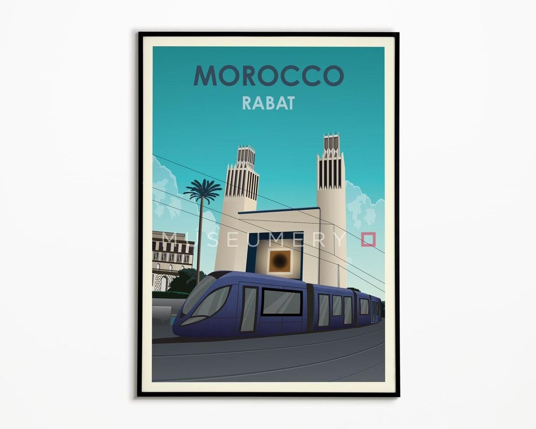 Rabat Poster Morocco Poster Travel Poster Rabat Illustration, Rabat Art ...