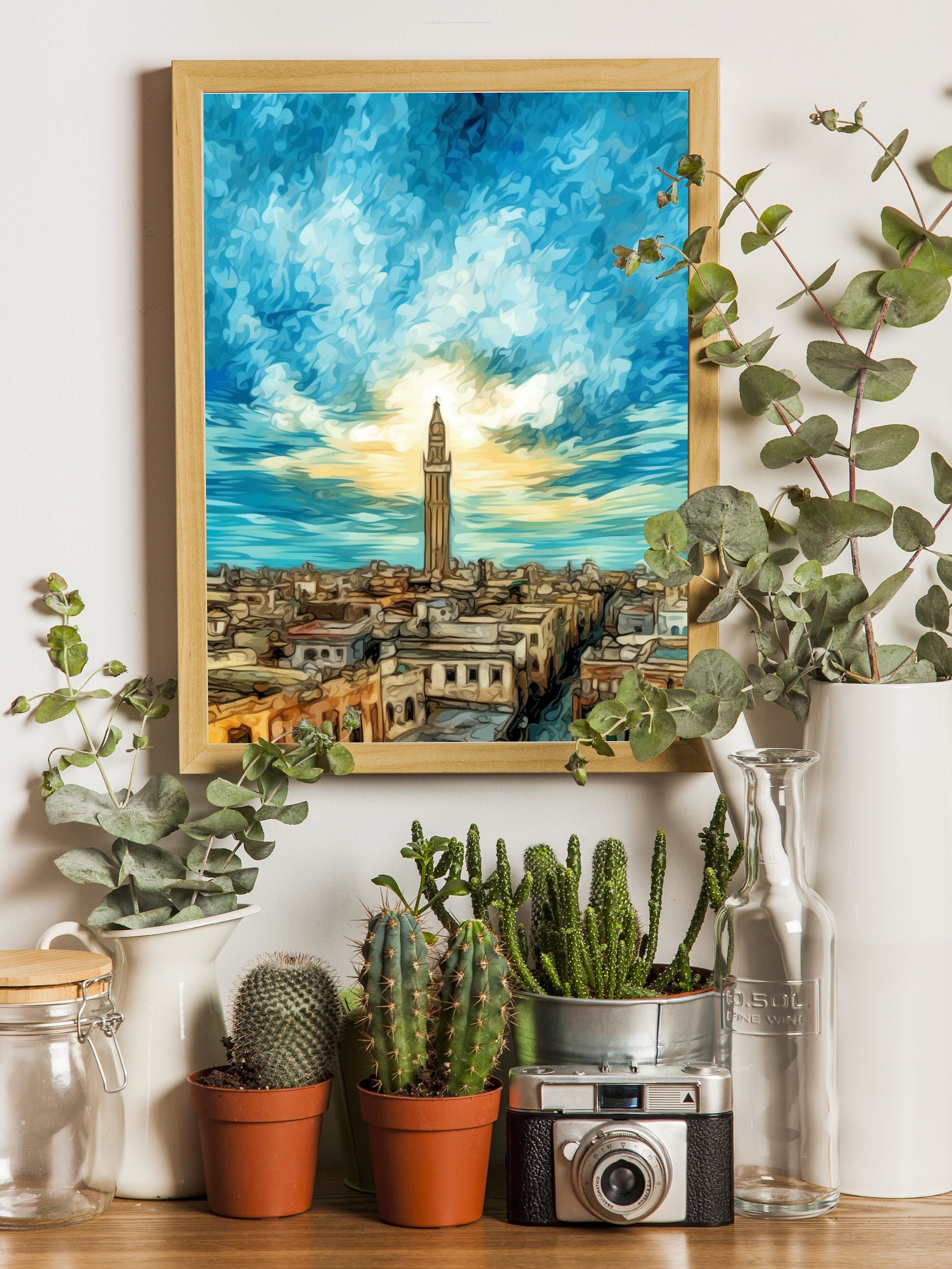 Painting of Morocco Casablanca Painting Morocco Poster-art Mural Maroc ...