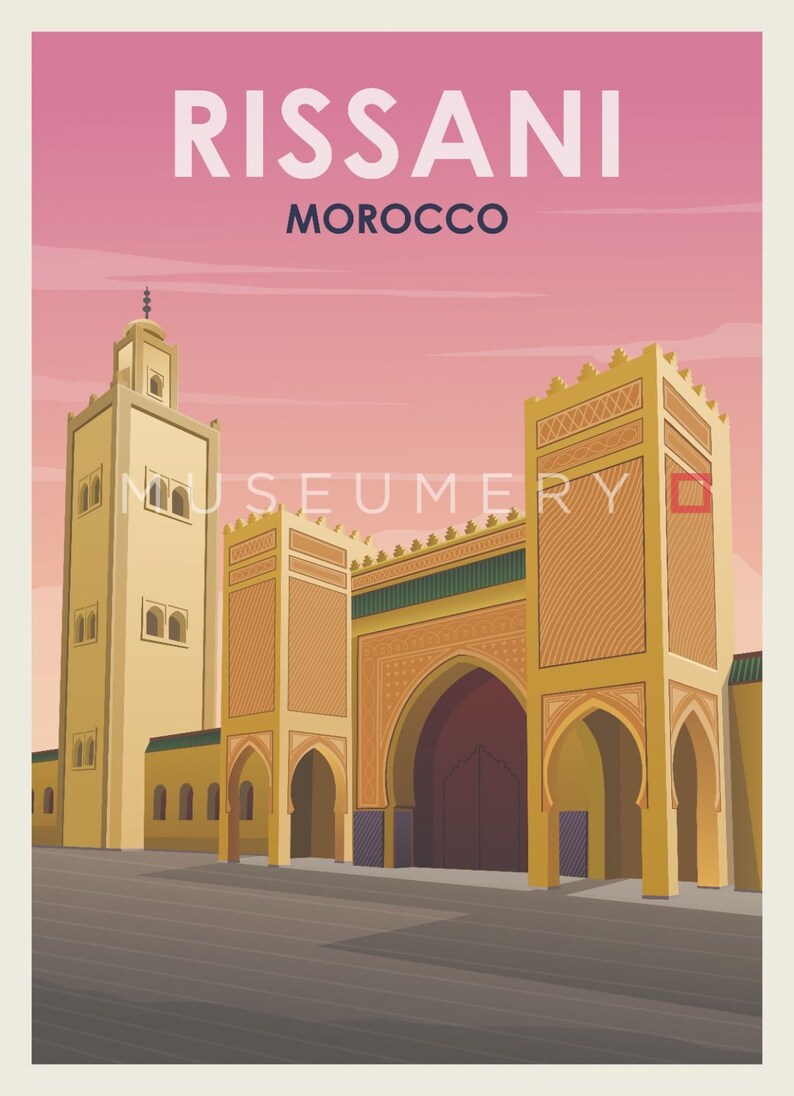 Morocco Painting Morocco Poster Morocco Illustration Errachidia Poster ...