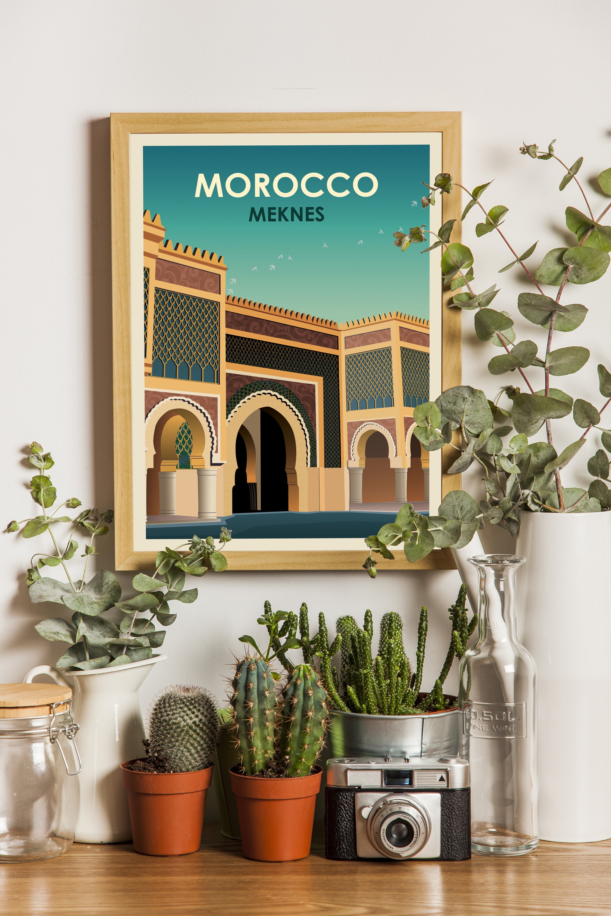 Morocco Poster Meknes Poster Morocco Illustration Home - Etsy