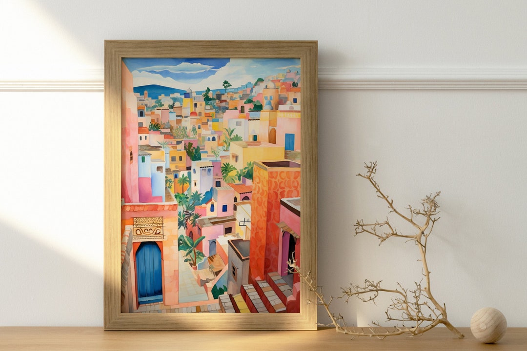 Morocco Poster Morocco Landscape Painting Morocco Wall Art Mural Art ...
