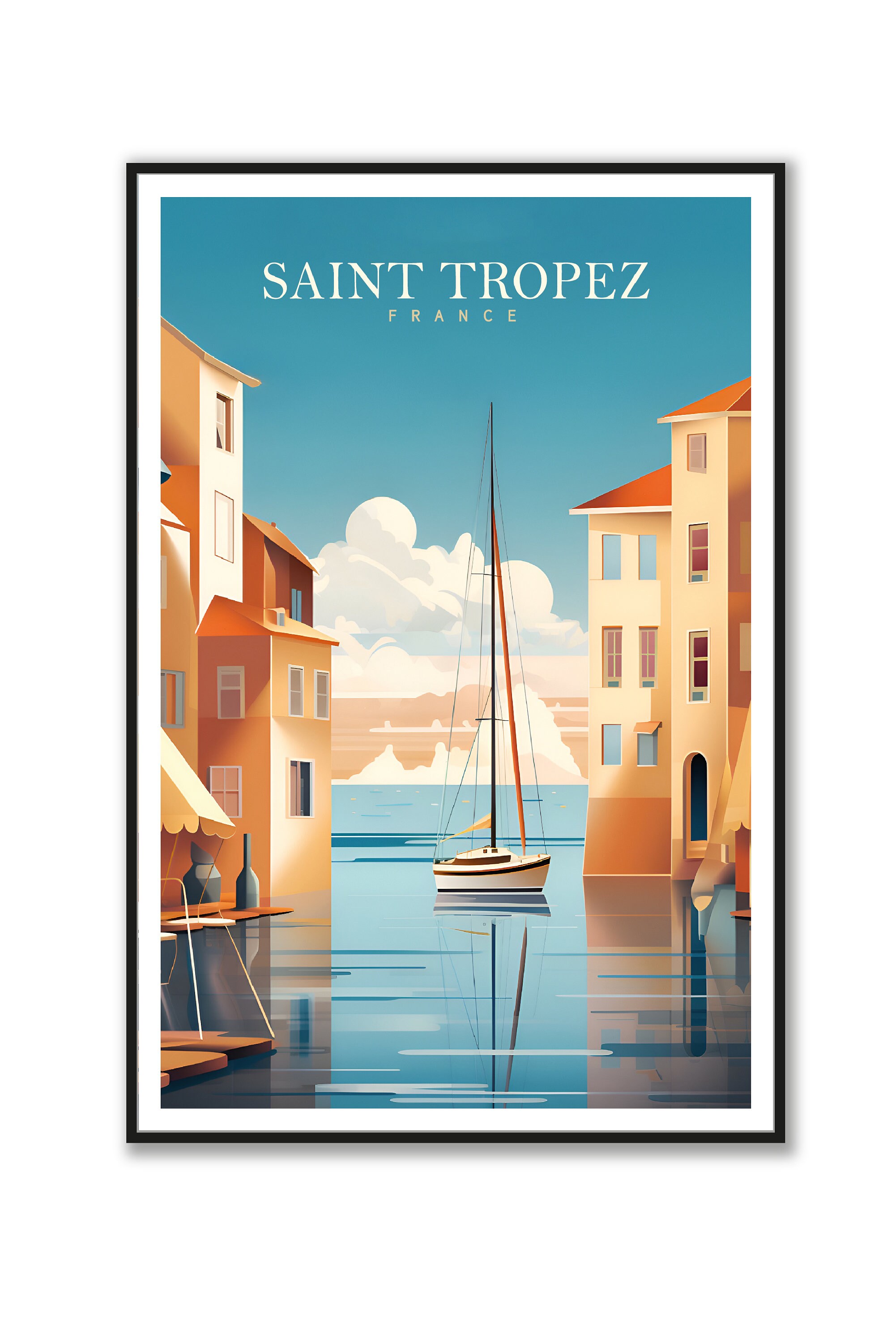 Saint Tropez Travel Print - France Poster - Art Print - Travel Print - Travel Poster - Wall Art ...