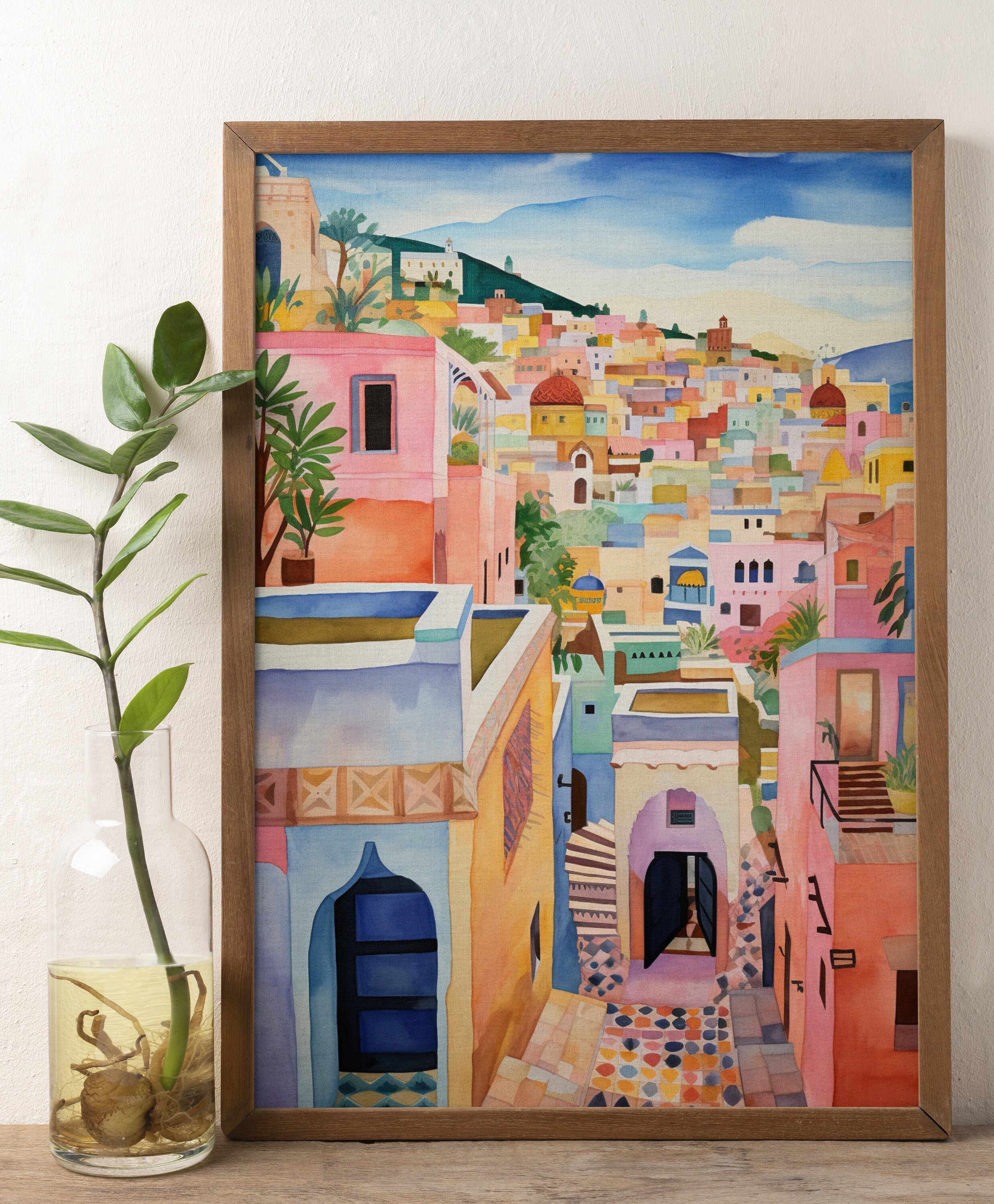 Morocco Poster Morocco Landscape Painting Morocco Wall Art Mural Art ...