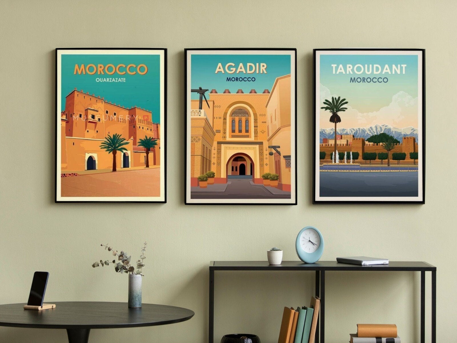 Set of 3 Posters of Morocco Collection of 3 Vintage Morocco Posters ...