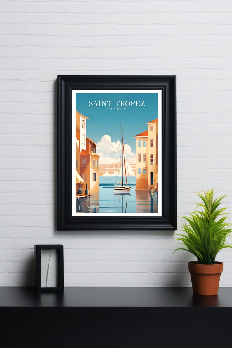 Saint Tropez Travel Print - France Poster - Art Print - Travel Print - Travel Poster - Wall Art ...