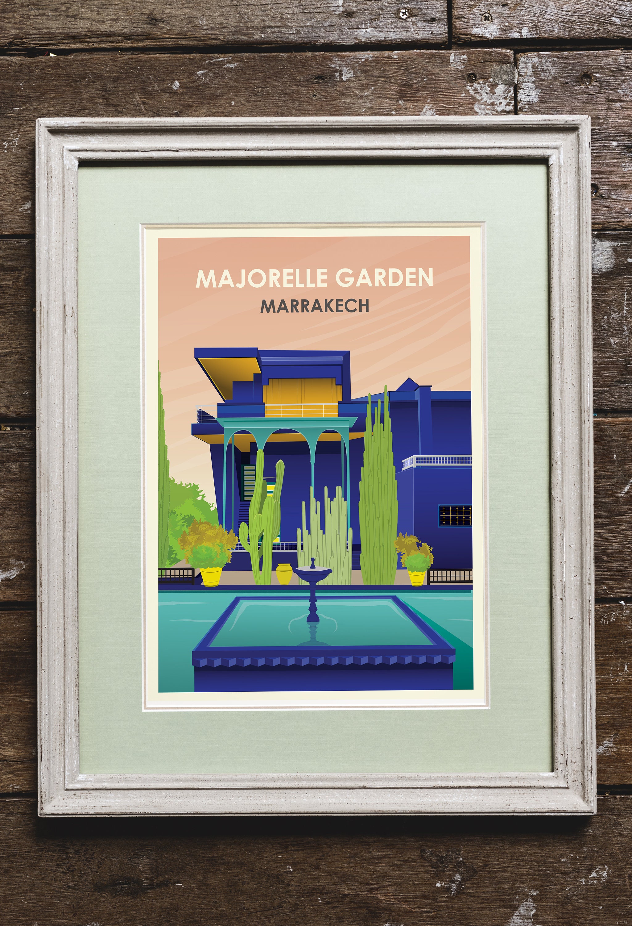 Morocco Poster Marrakech Poster Majorelle Garden Majorelle Illustration ...