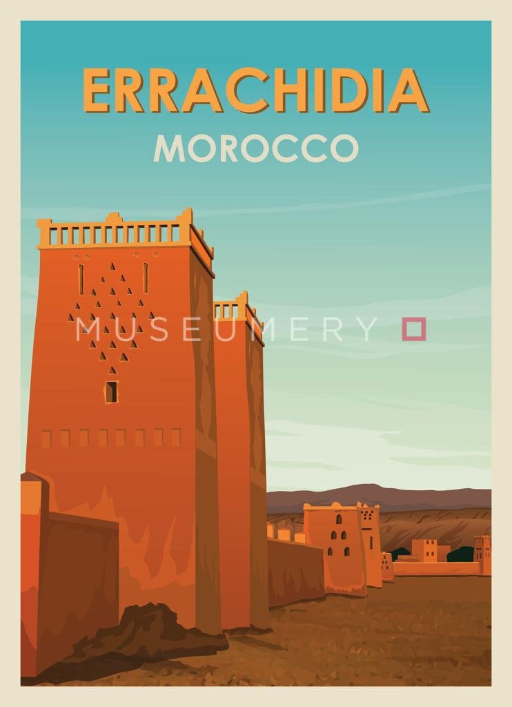 Morocco Poster Vintage Morocco Poster Morocco Print Errachidia Poster ...