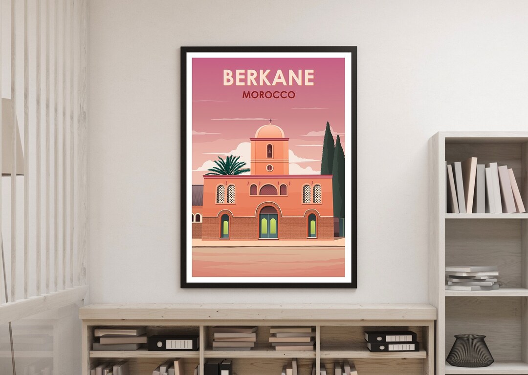 Morocco Poster Berkane Poster Morocco Painting Illustration Morocco ...