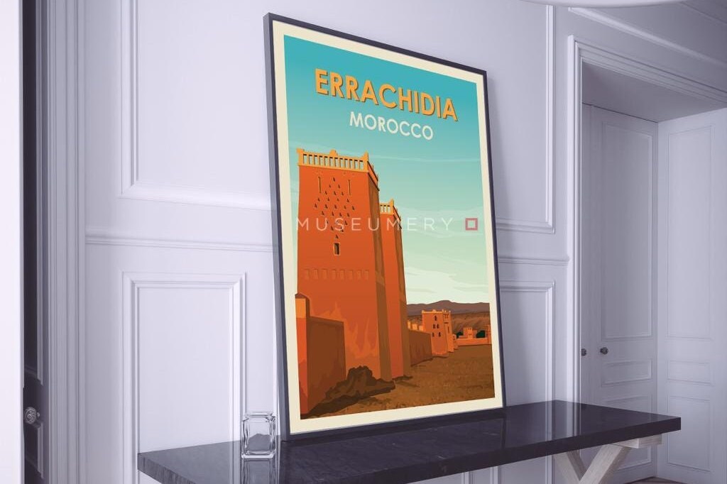 Morocco Poster Vintage Morocco Poster Morocco Print Errachidia Poster ...