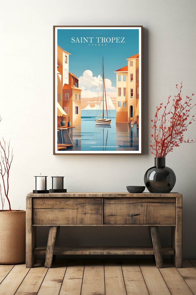 Saint Tropez Travel Print - France Poster - Art Print - Travel Print - Travel Poster - Wall Art ...