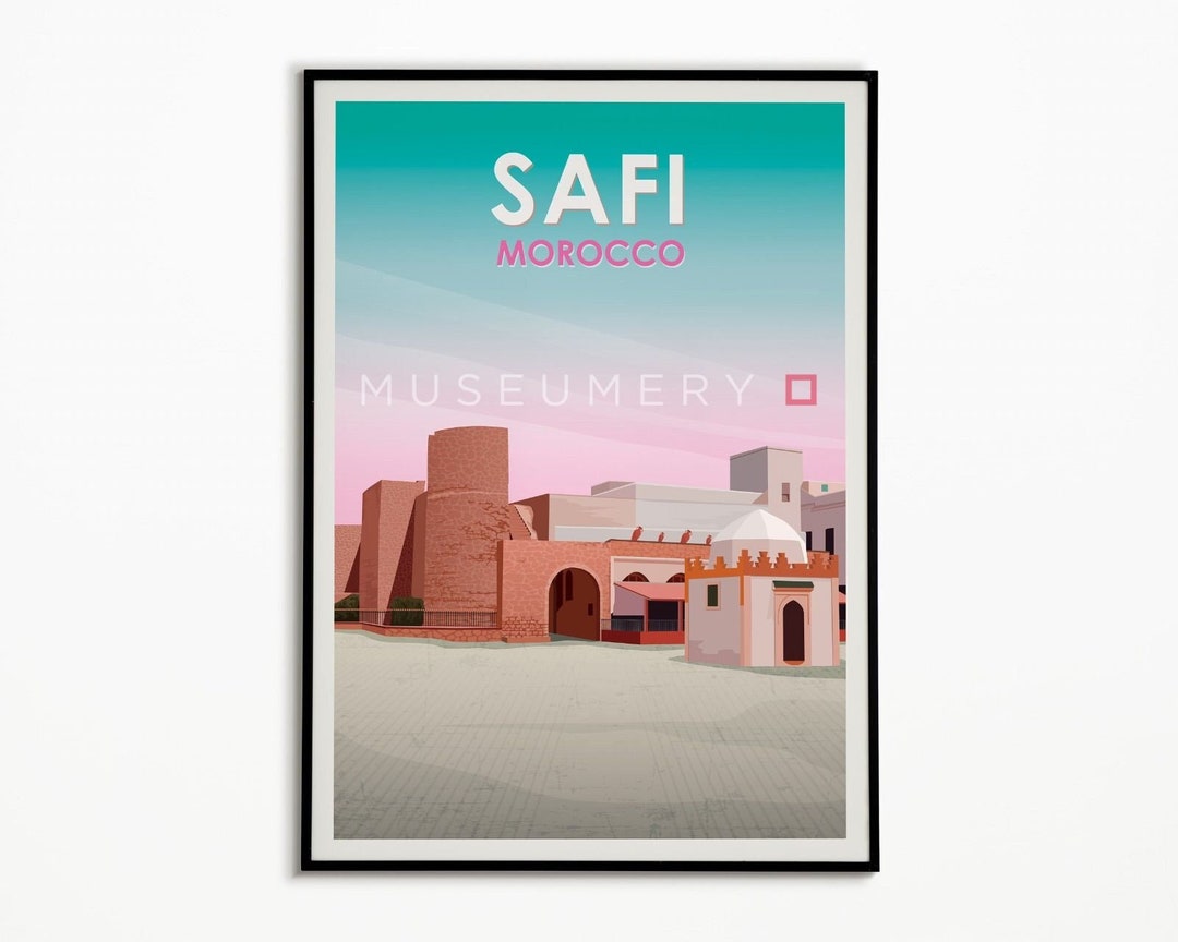Vintage Poster of Morocco Photo Morocco Morocco Digital Poster Lustration Morocco Poster Safi ...
