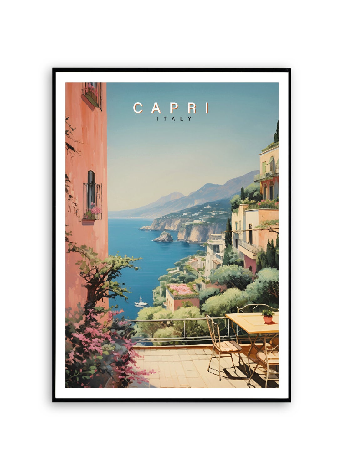 Capri Travel Print Italy Poster Capri Art Print Travel Print Capri ...