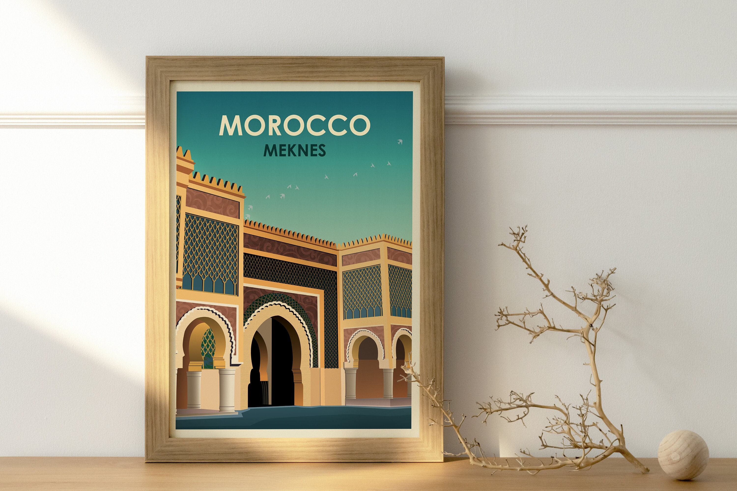 Poster Morocco - Poster Meknes - Morocco Illustration - Home Decor ...