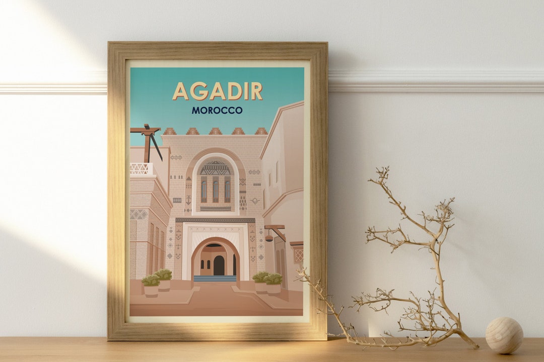 Poster of Morocco - Morocco Wall Art - Poster Agadir - Illustration ...