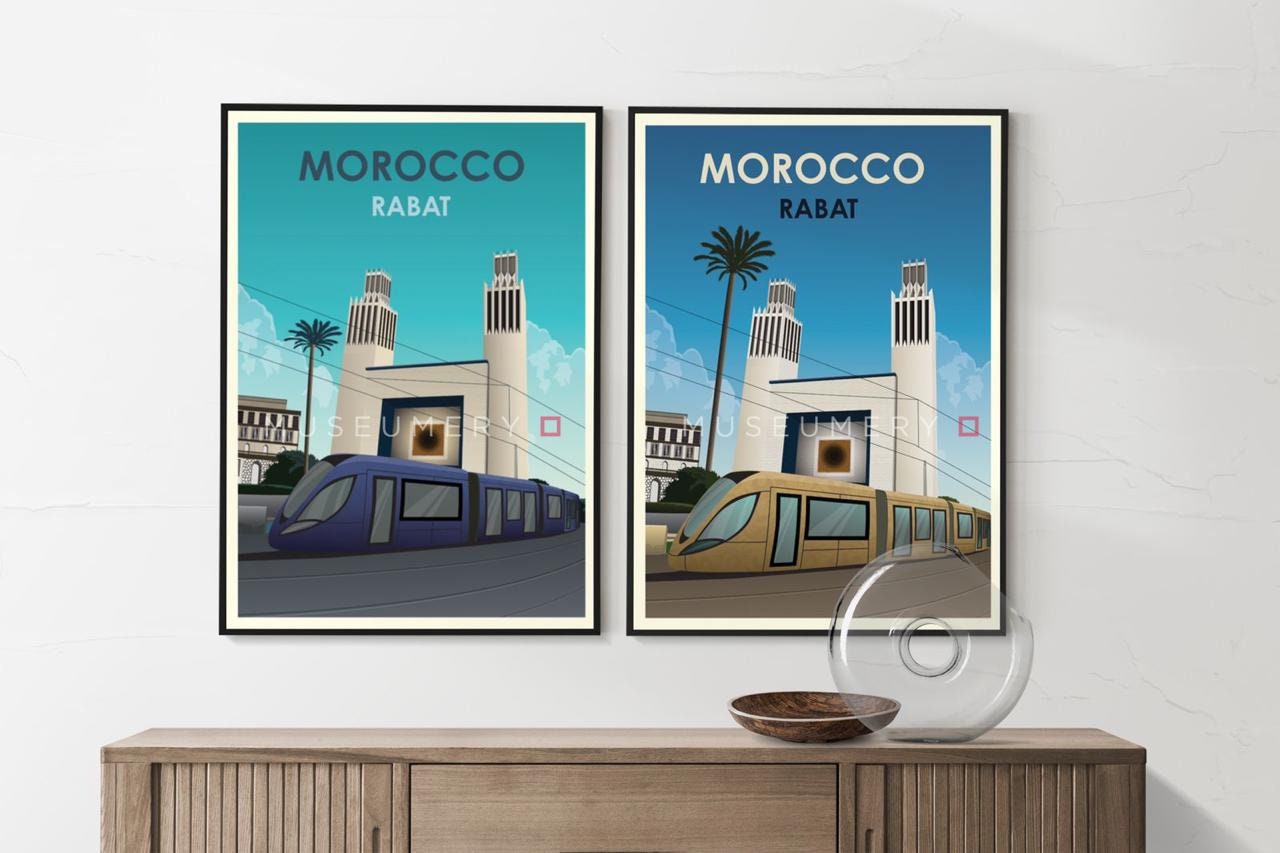 Rabat Poster Morocco Poster Travel Poster Rabat Illustration, Rabat Art ...