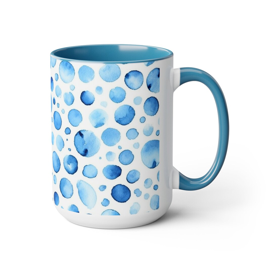 Vibrantly Bold: Light Blue Polka Dot Interpretation #1 on Two-tone ...