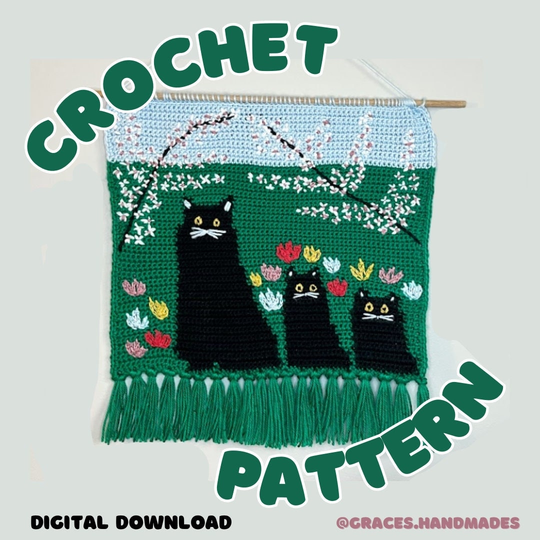 Maud Lewis' Three Black Cats Tapestry Crochet Pattern - Etsy