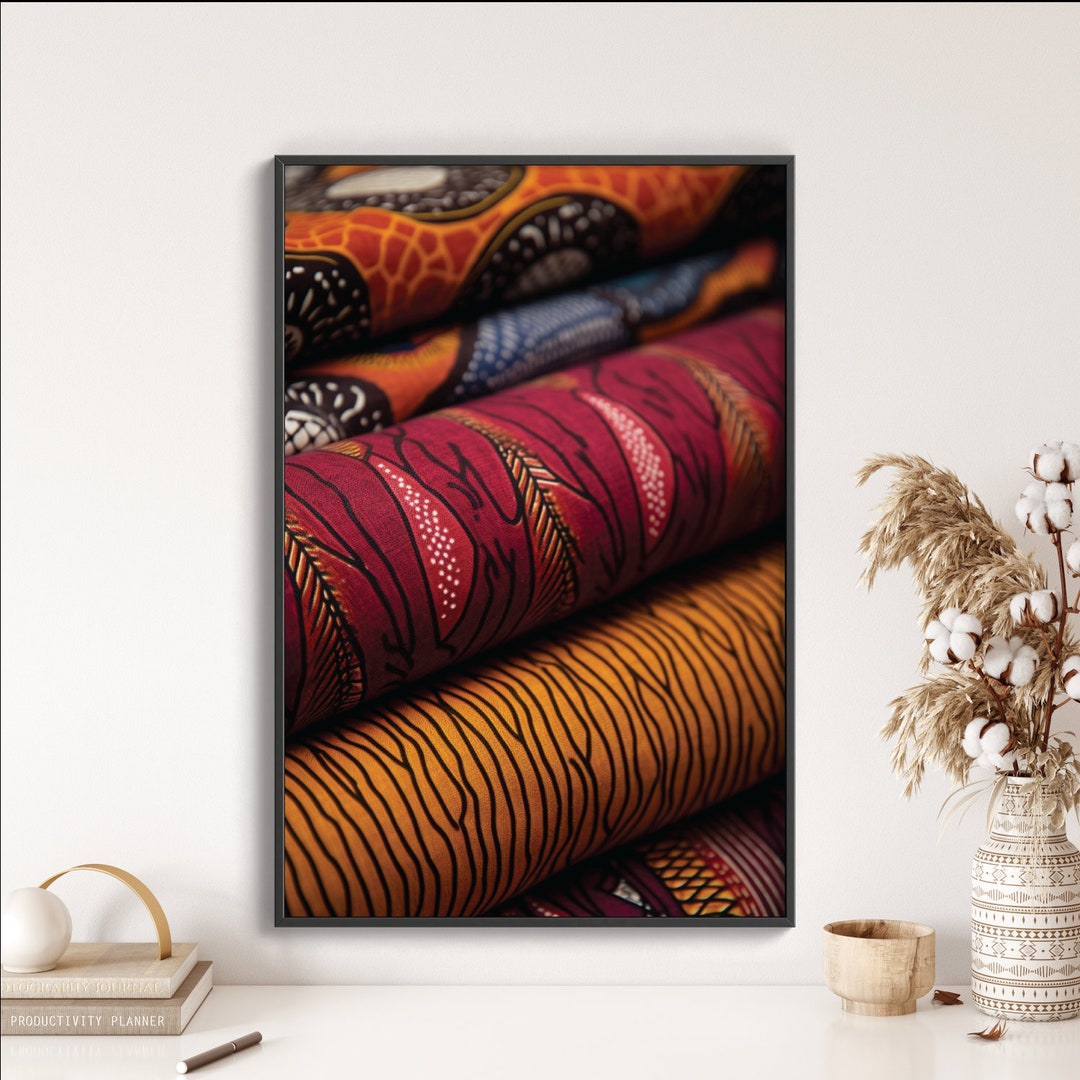 Ankara Stack Fabric Wall Art Pattern Design Illustration African Wall ...