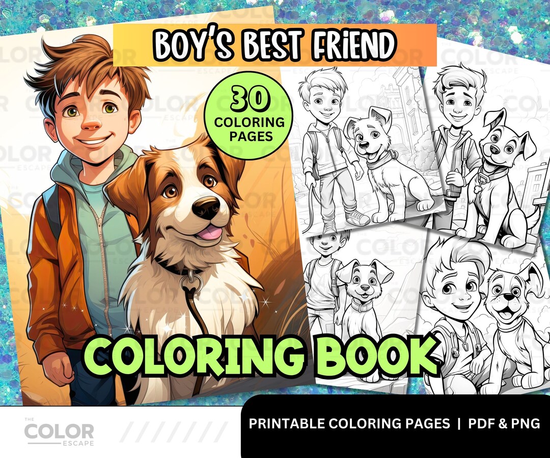 Boys and Dogs Coloring Pages | Animal Coloring | Kids Coloring Pages ...
