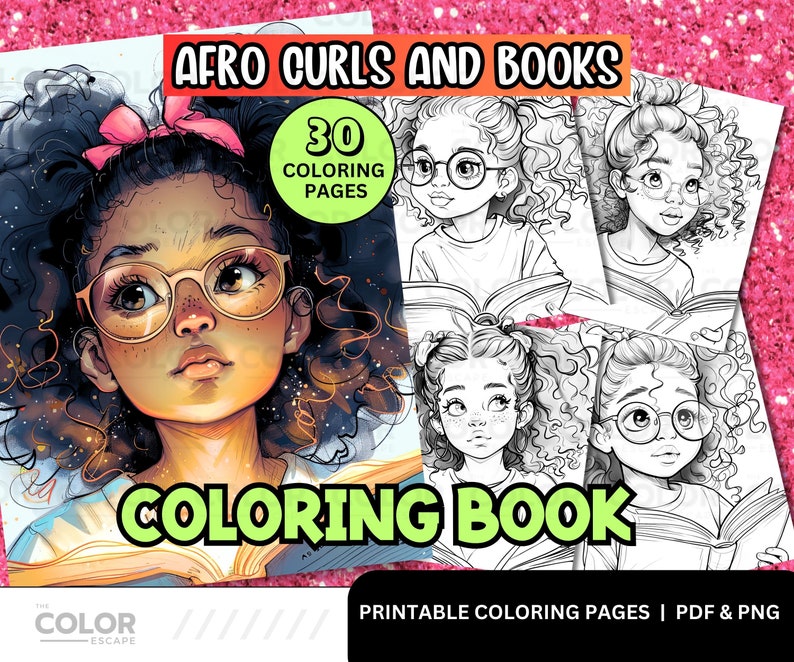 Black Girls Reading Coloring Pages | Cute African-american Girls ...