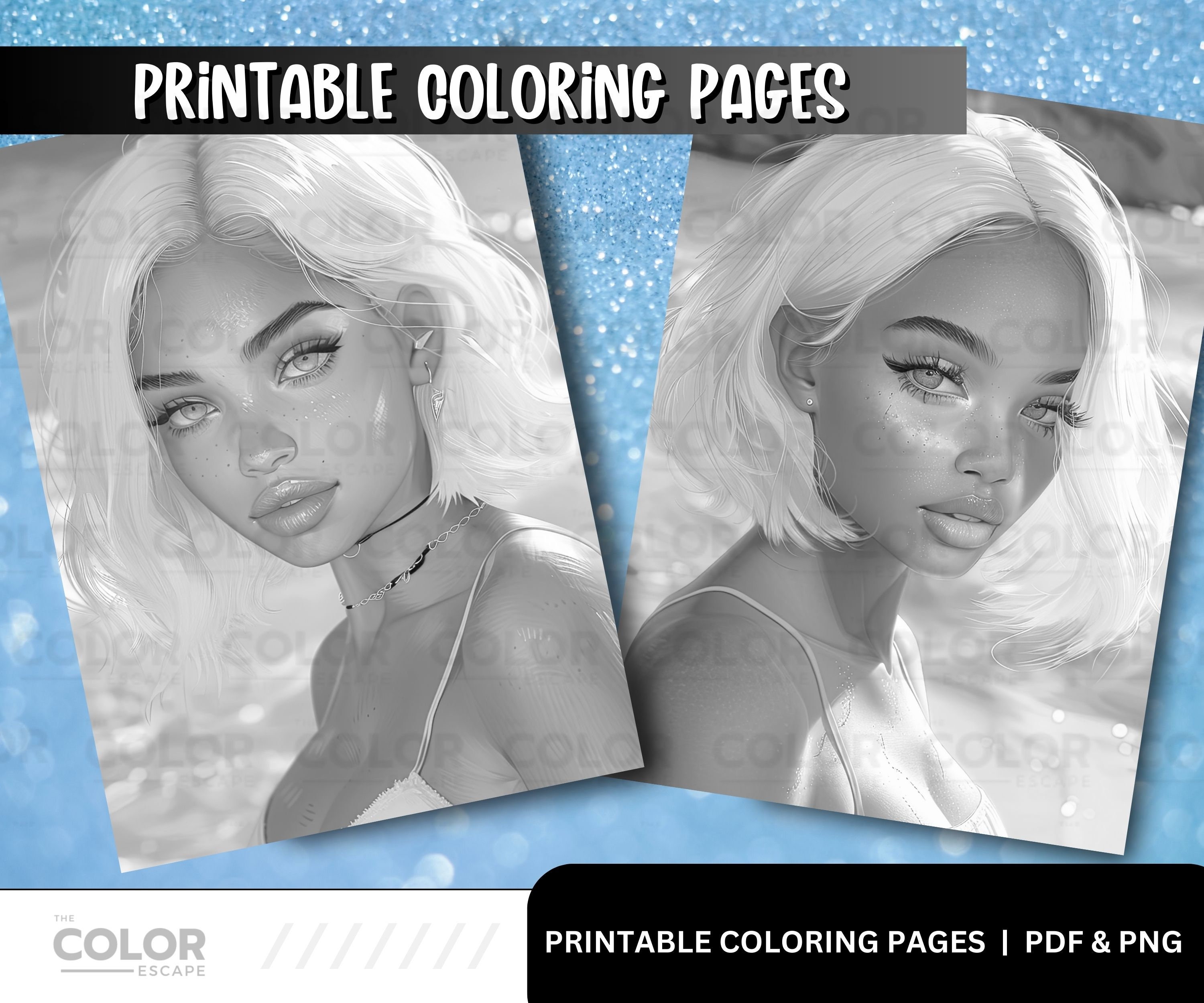 Ocean Princesses Coloring Pages | Gorgeous Tan Tropical Women on Beach ...