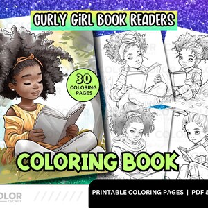 Black Girls Reading Coloring Pages | Cute African-american Girls ...